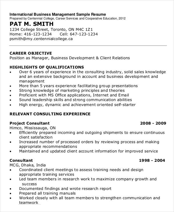 Resume Sample Business Management Top Management Resume Samples Pro 