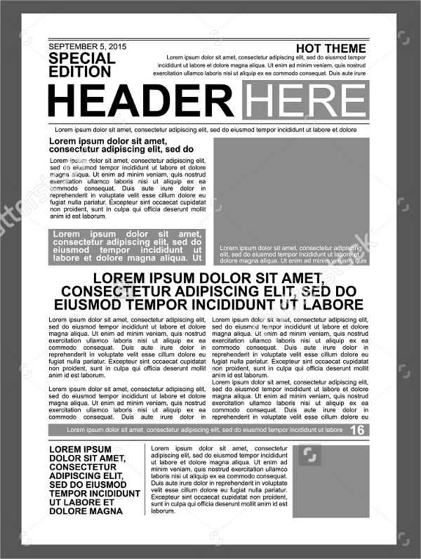 42+ Printable Newspaper Templates