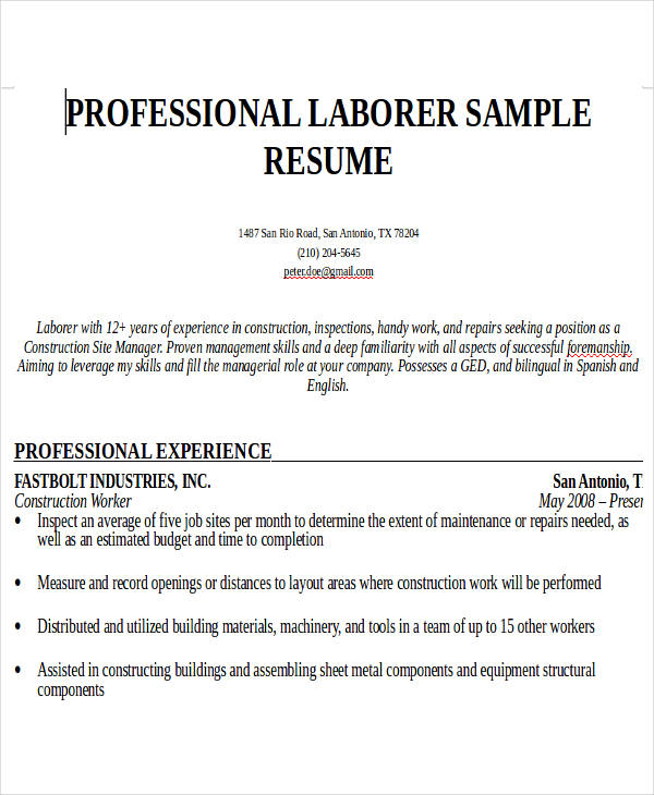 17+ Free Work Resume Templates - PDF, DOC