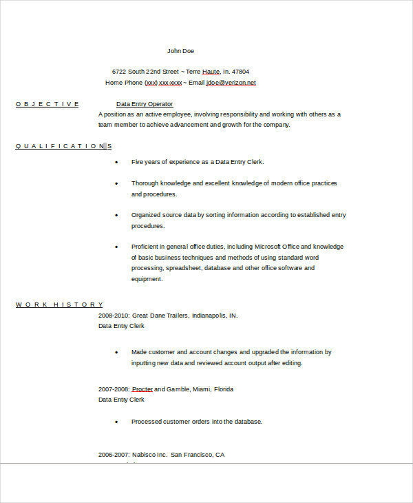 17+ Free Work Resume Templates - PDF, DOC