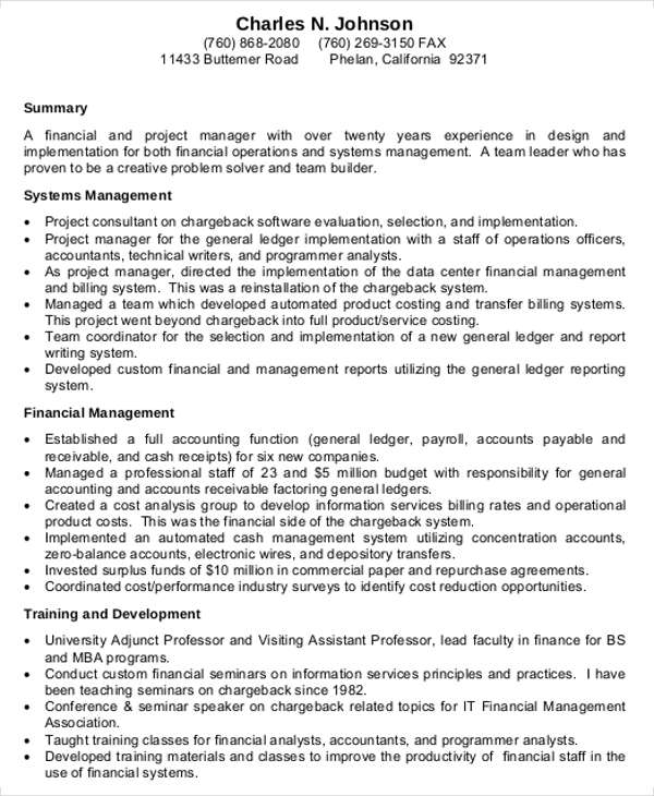 28+ Finance Resumes in PDF