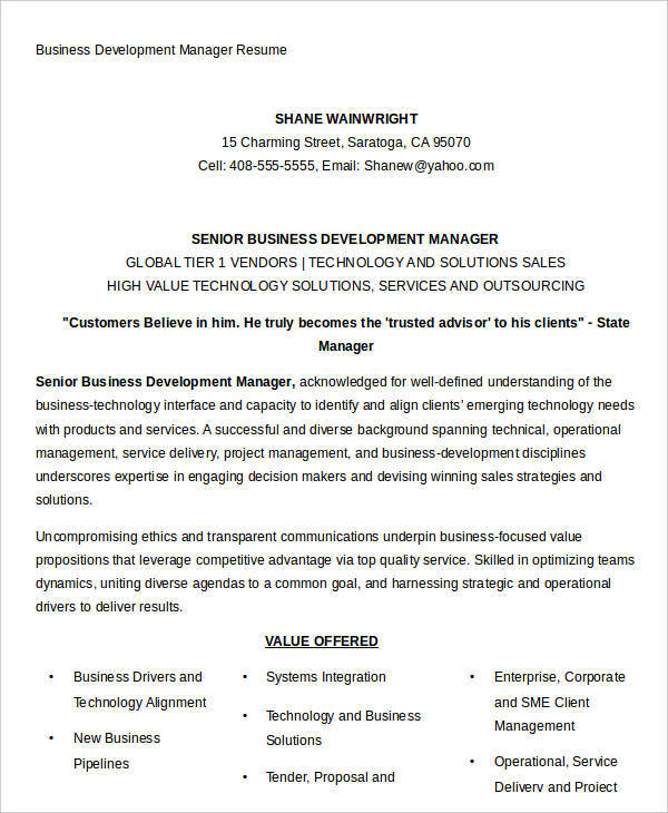 13+ Business Resume Templates in Word