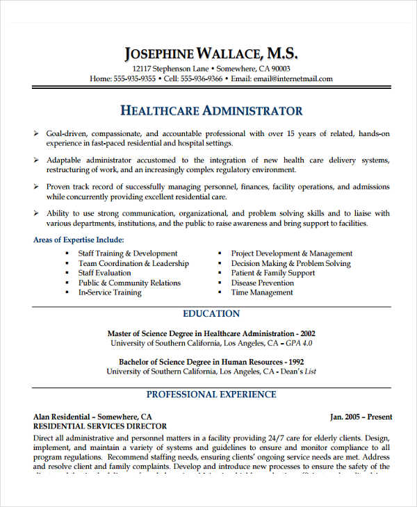 40 Basic Administration Resume Templates PDF DOC