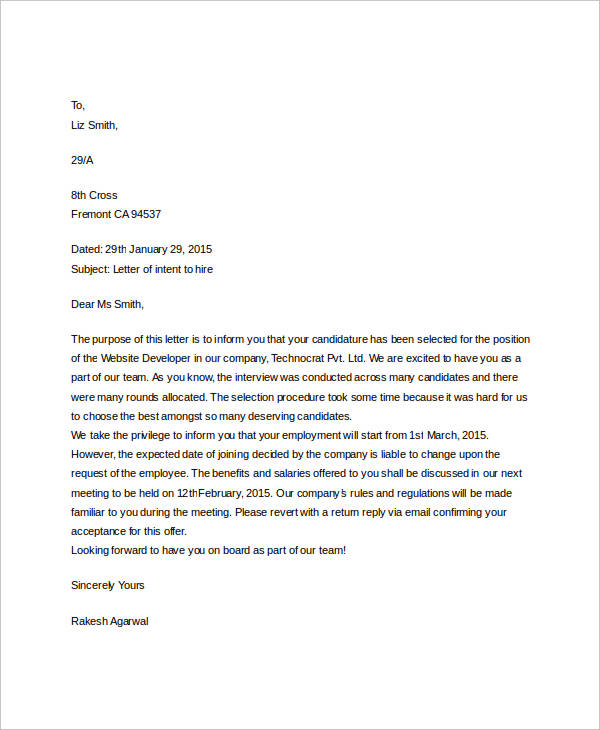 39 Letter Of Intent Templates Free Word Documents Download