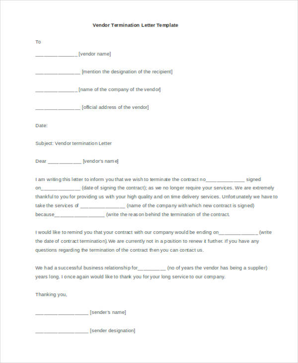 32 Termination Letter Examples DOC PDF AI