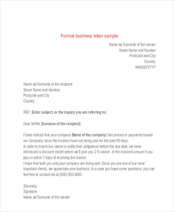 63+ Formal Letter Format Template