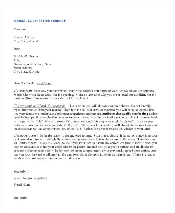 63+ Formal Letter Format Template