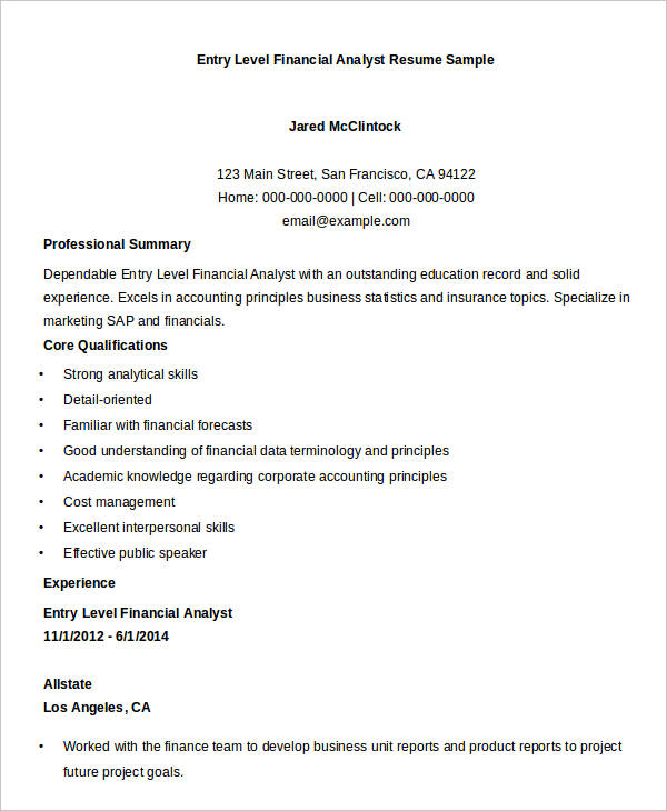 23+ Finance Resume Templates - PDF, DOC