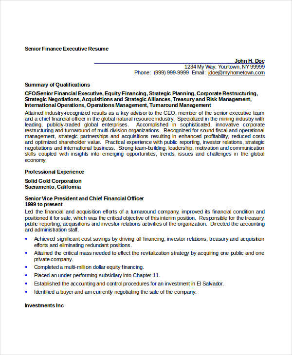 33+ Finance Resume Templates - PDF, DOC