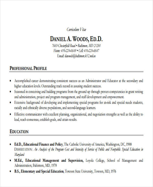 20+ Education Resume Templates in PDF