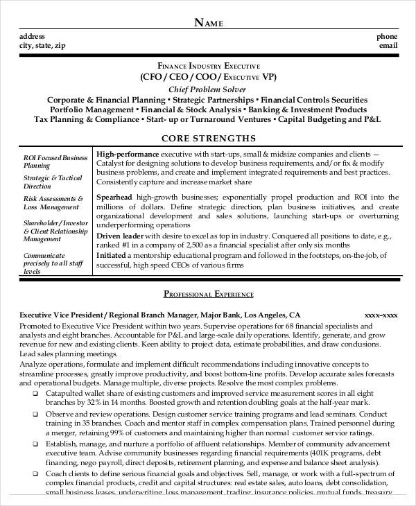 23 Finance Resume Templates PDF DOC