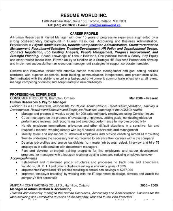 56+ Manager Resumes in PDF