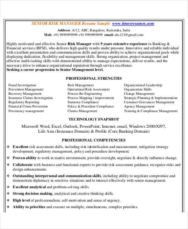 56 Manager Resumes In PDF