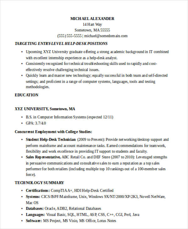 35+ IT Resume Templates in Word