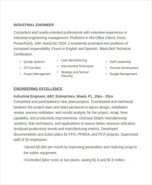 Engineering Resume Template - 47+ Free Word Documents Download