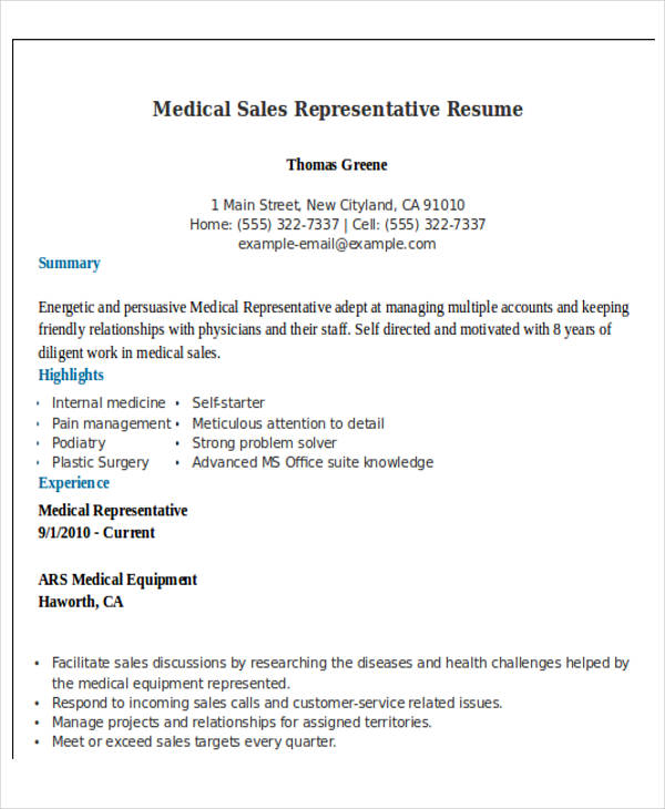 Best Sales Resume