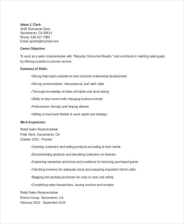 18+ Professional Sales Resume Templates - PDF, DOC