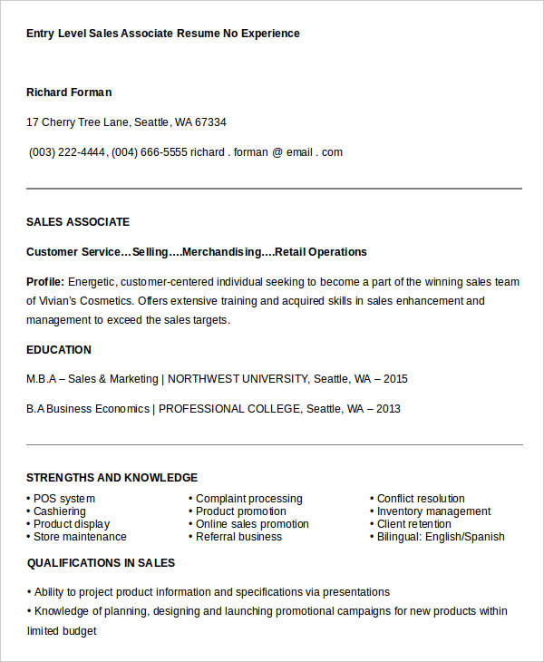 Sales Resume Template - 24+ Free Word, PDF Documents Download