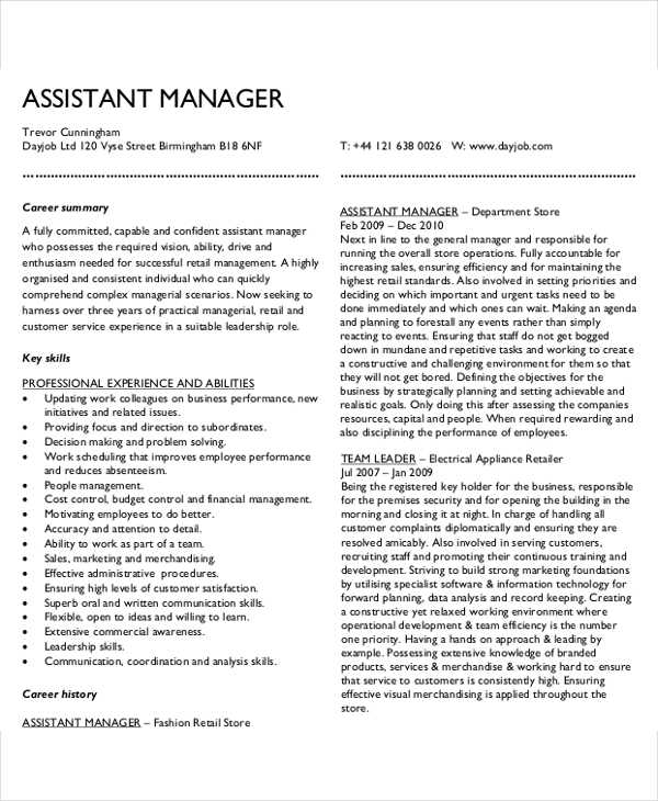 56+ Manager Resumes in PDF | Free & Premium Templates