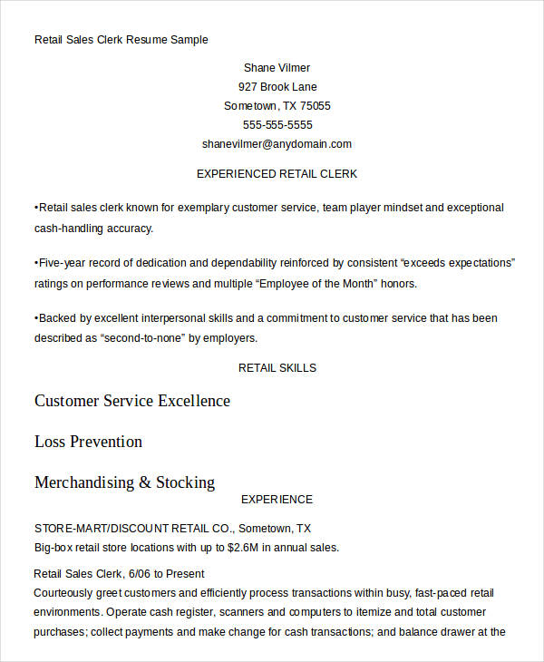 Sales Resume Template - 24+ Free Word, PDF Documents Download