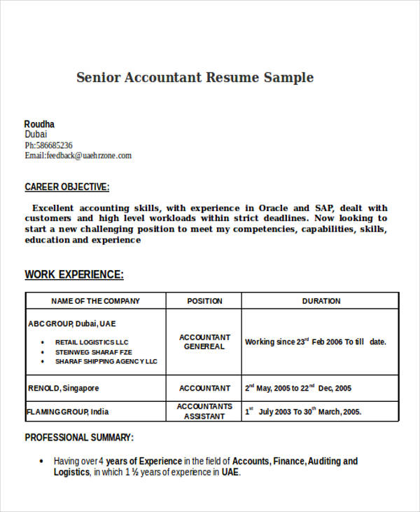 39+ Accountant Resumes In Doc