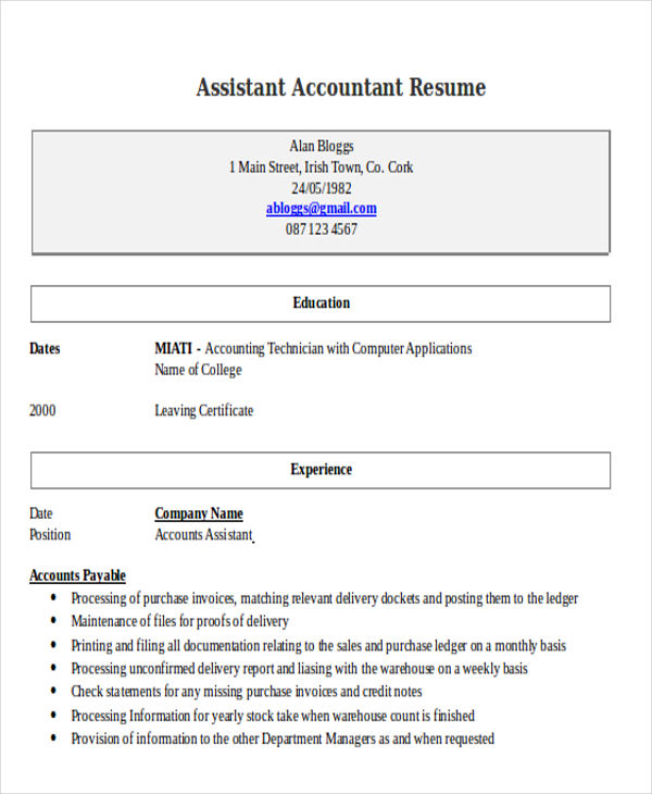 39+ Accountant Resumes In Doc