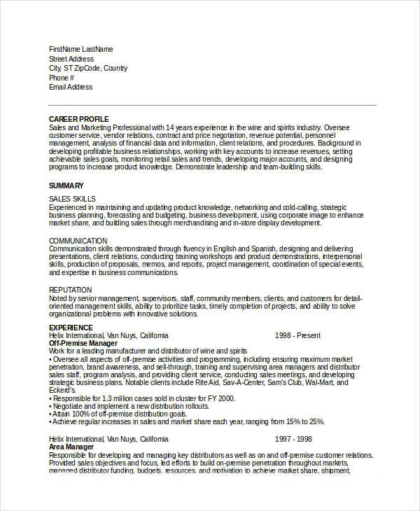 22+ Marketing Resume Templates in Word