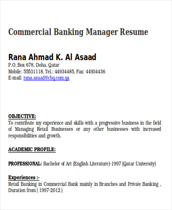 21+ Banking Resume Templates - PDF, DOC
