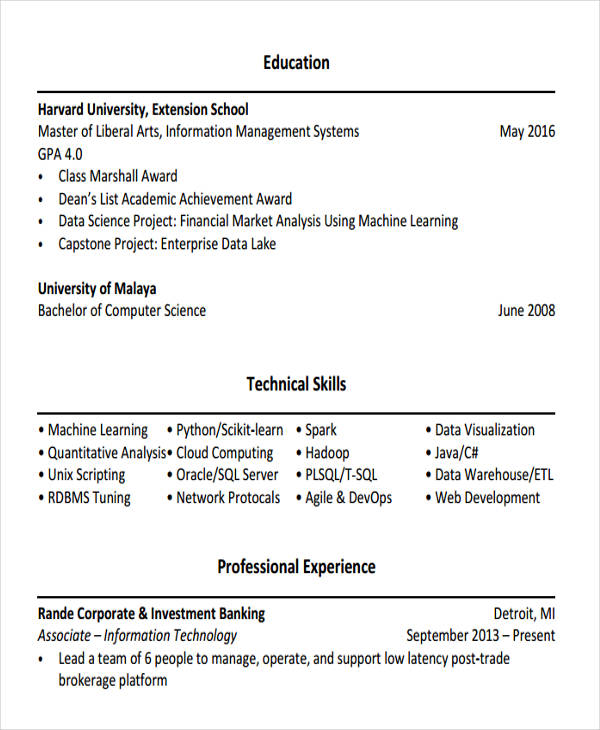 21+ Banking Resume Templates - PDF, DOC