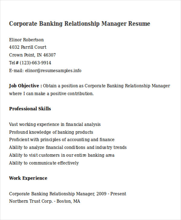 21+ Banking Resume Templates - PDF, DOC