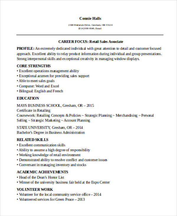 30 Printable Sales Resume Templates PDF DOC