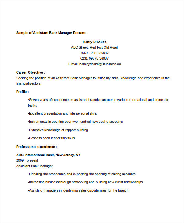14+ Banking Resume Templates in Word