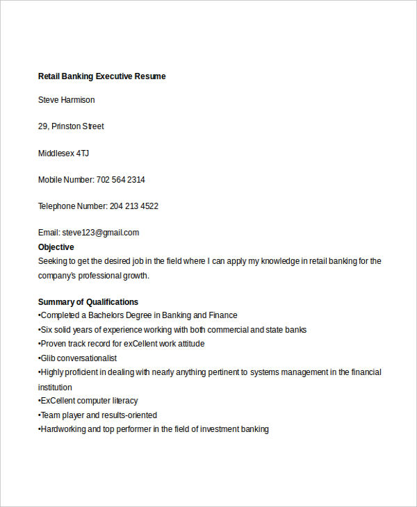 14+ Banking Resume Templates in Word