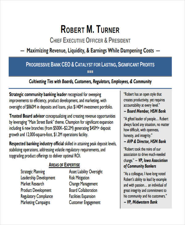 49+ Banking Resume Templates in Pdf