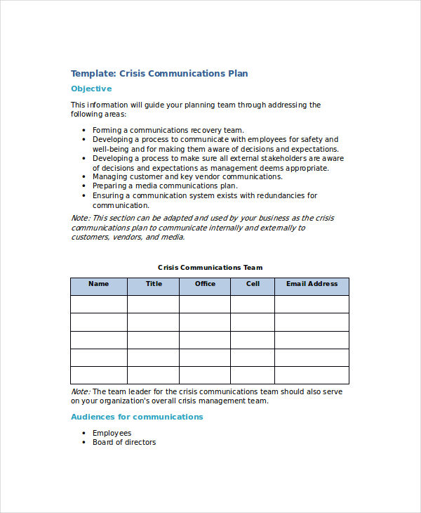 Free Communication Plan Template - 40+ Free Word, PDF Documents Download
