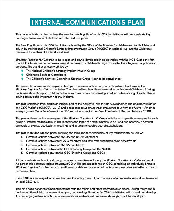 Free Communication Plan Template - 40+ Free Word, PDF Documents Download