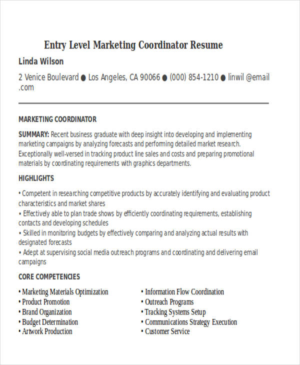 30 Simple Marketing Resume Templates PDF DOC