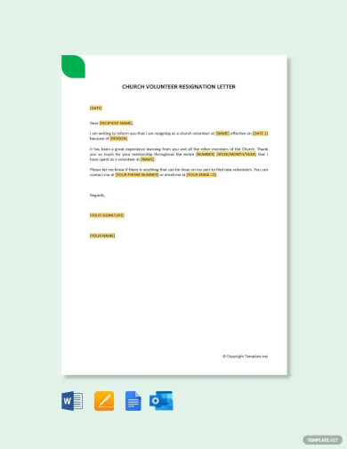 Church Resignation Letter Template - 13+ Word, PDF Document Download