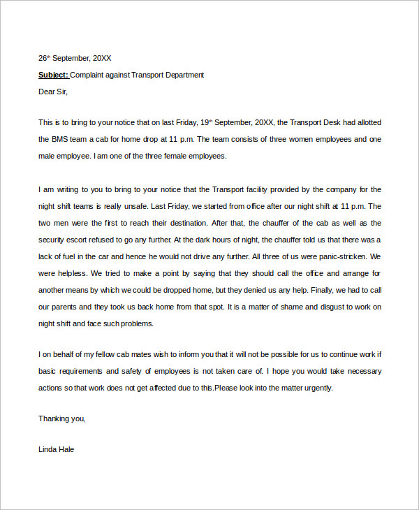 Complaint Letter Sample - 31+ Free Word, PDF Documents Download