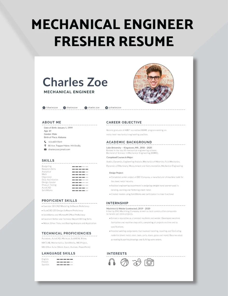 Free 50+ Fresher Resume Templates, PDF, DOC