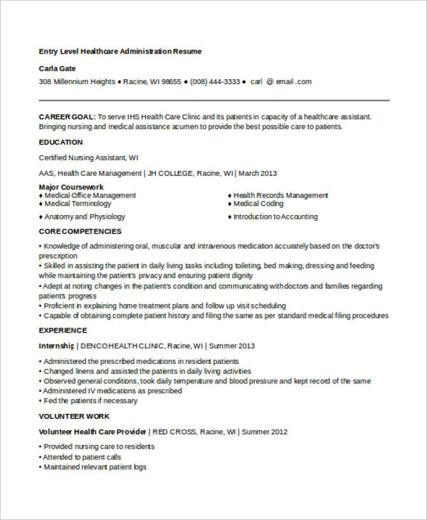 44 Administration Resume Templates PDF DOC