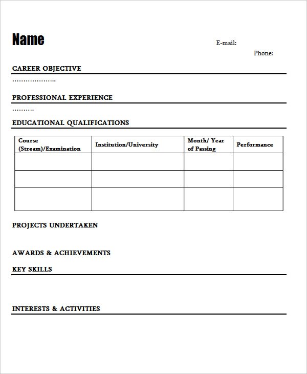 Free 50+ Fresher Resume Templates, PDF, DOC