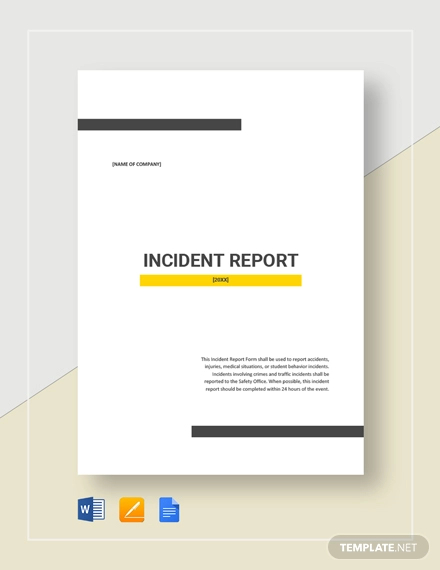 42+ Incident Report Templates - PDF, Word, Google Docs