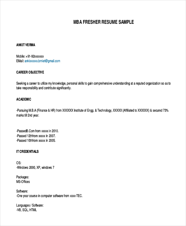 19+ Best Fresher Resume Templates in Illustrator | InDesign | MS Word ...