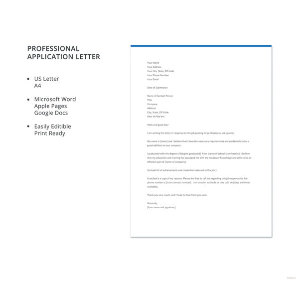 22+ Application Letter Templates in Doc