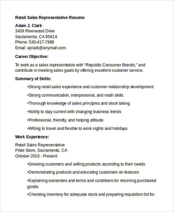 23+ Sales Resume Templates - PDF, DOC