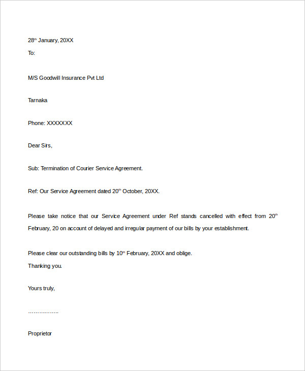 Free Termination Letter Templates - 38+ Free Word, PDF Documents Download