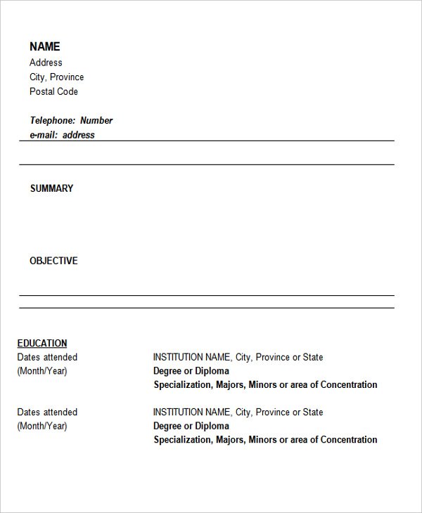 Free 50+ Fresher Resume Templates, PDF, DOC