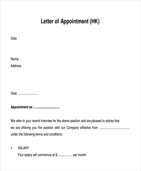 9+ Agent Appointment Letter Templates - Free Samples, Examples Format ...