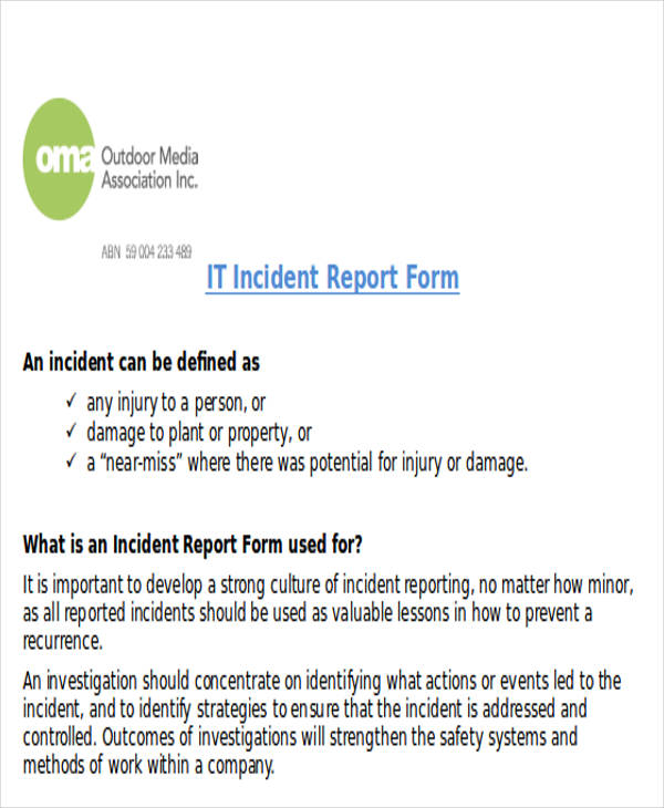 39+ Incident Report Templates in Word